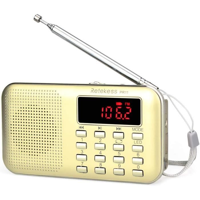 Pr11 Poste Radio Portable, Radio Fm Am Piles Et Secteur, Mp3, Enceinte ...