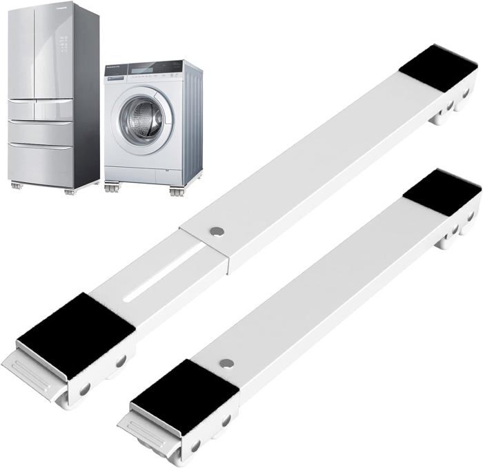 Base de machine à laver avec frein, base mobile réglable pour lave-linge, sèche-linge ...