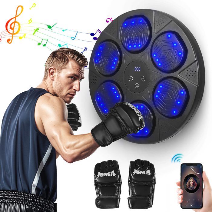 Machine de Boxe Musicale, Machine de Boxe Musicale LED avec Bluetooth ...