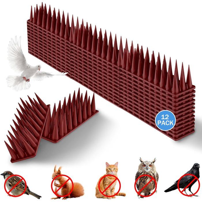 12 Pièces Pic Anti Oiseaux, Plastique Pic Anti Pigeon, Répulsif pour ...