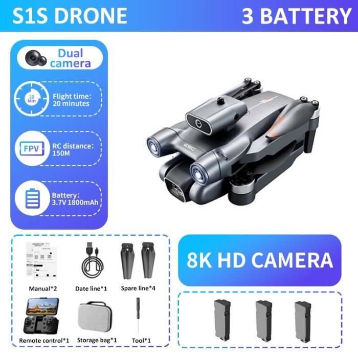 Noir-8K-Bag-3B-K750FA Mini importateur professionnel S1S 4K, caméra HD 8K, 5G, évitement ...