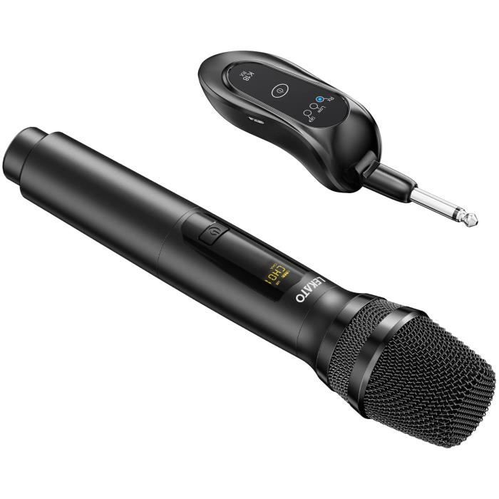 Microphone sans fil rechargeable, Microphone sans fil en métal Système ...