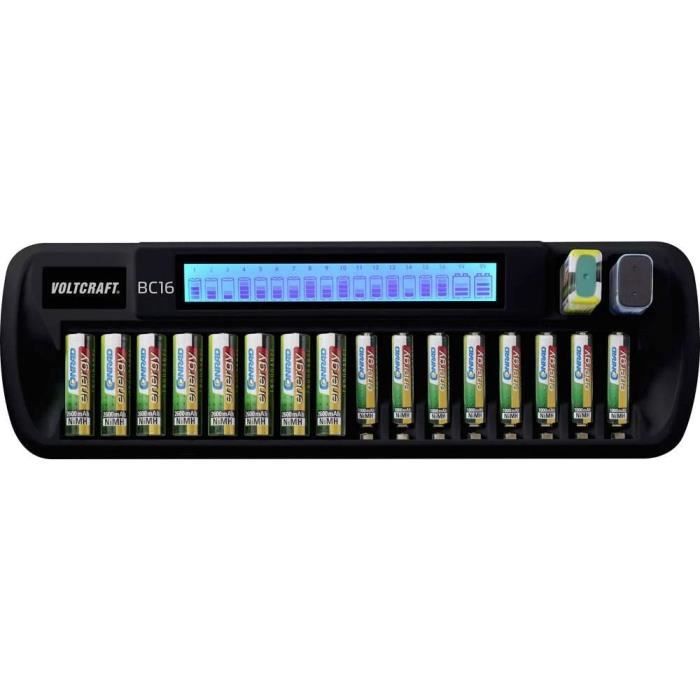 Chargeur de Piles Rondes BC16 NiMH, Li-ION LR6 (AA), LR03 (AAA), 6LR61 (9 V)[112] - Cdiscount ...