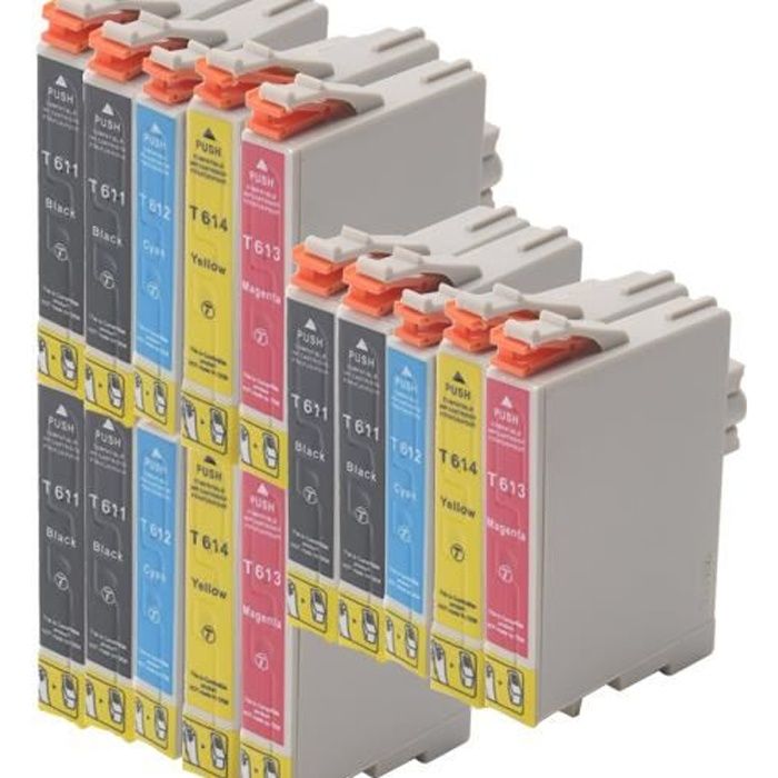 15x T0611 T0612 T0613 T0614 Cartouche d'encre Compatible pour Epson ...