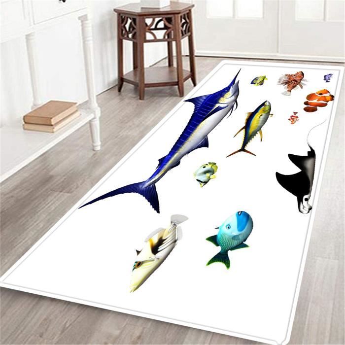 Tapis Long,Aquarium,différentes espèces de poissons dans la pose ...
