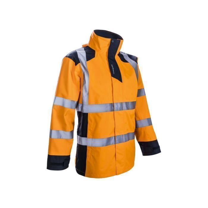 Parka de pluie HV haute visibilité Coverguard SANGAKU - Orange Fluo ...