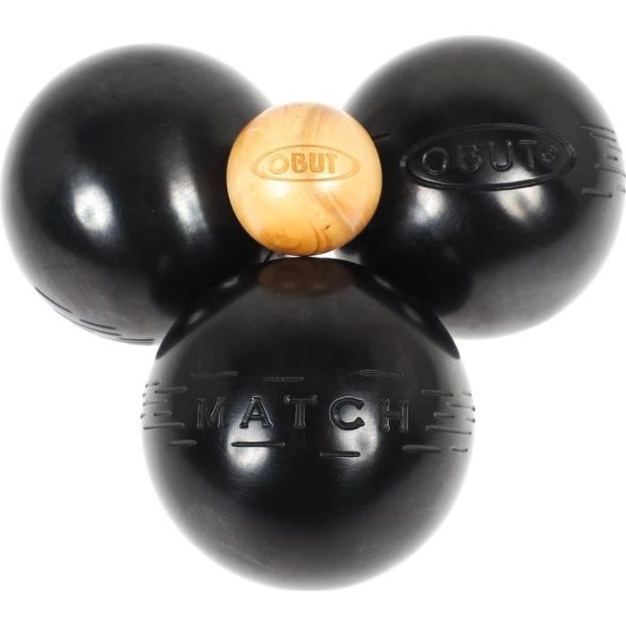Boules de pétanque Match minime noir (t) 65 - Obut 600g Noir ...