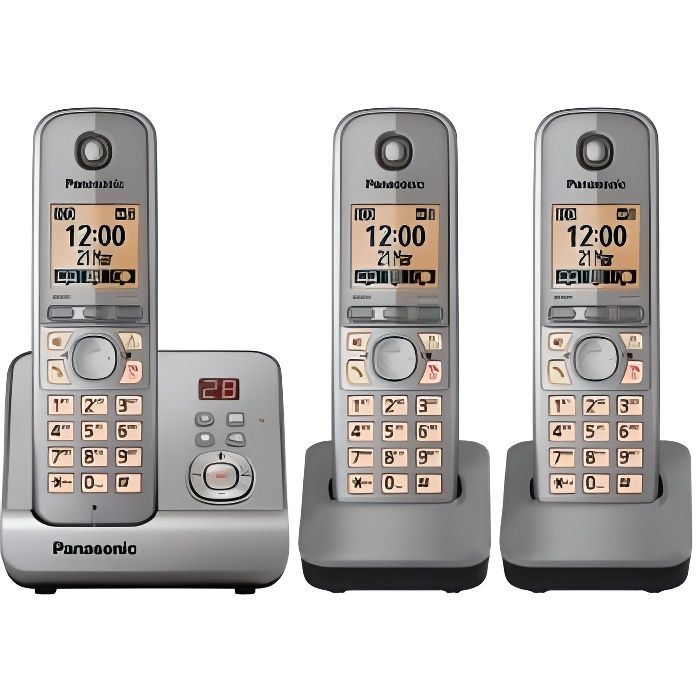 Téléphone sans fil avec répondeur Panasonic KXTG6723GB - Trio ...