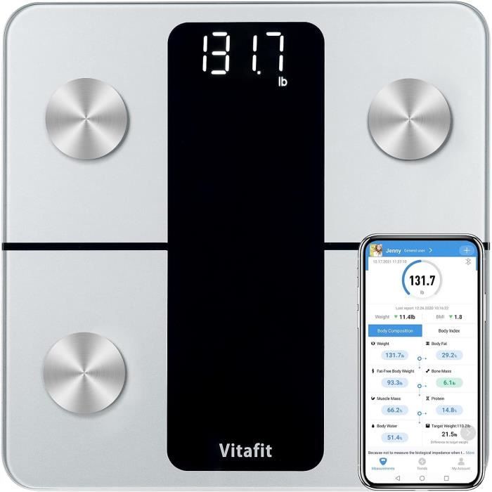 Vitafit Balance Pese Personne, Balance Connectée Bluetooth Pèse ...