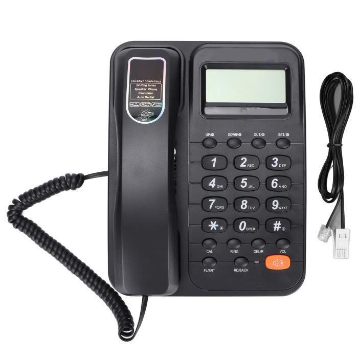 TMISHION Téléphone filaire de bureau KXT2029CID Téléphone filaire Téléphone fixe filaire avec ...