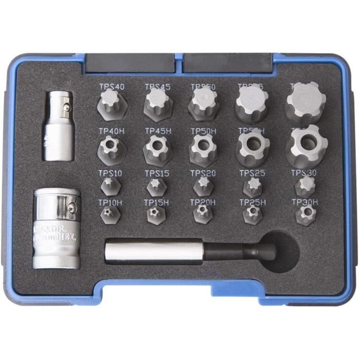 Coffret 23 Pcs D'Embouts Ts Plus-Torx Plus 1-4" Et 3-8" Crv - Om 0645 -[l951] - Cdiscount Auto