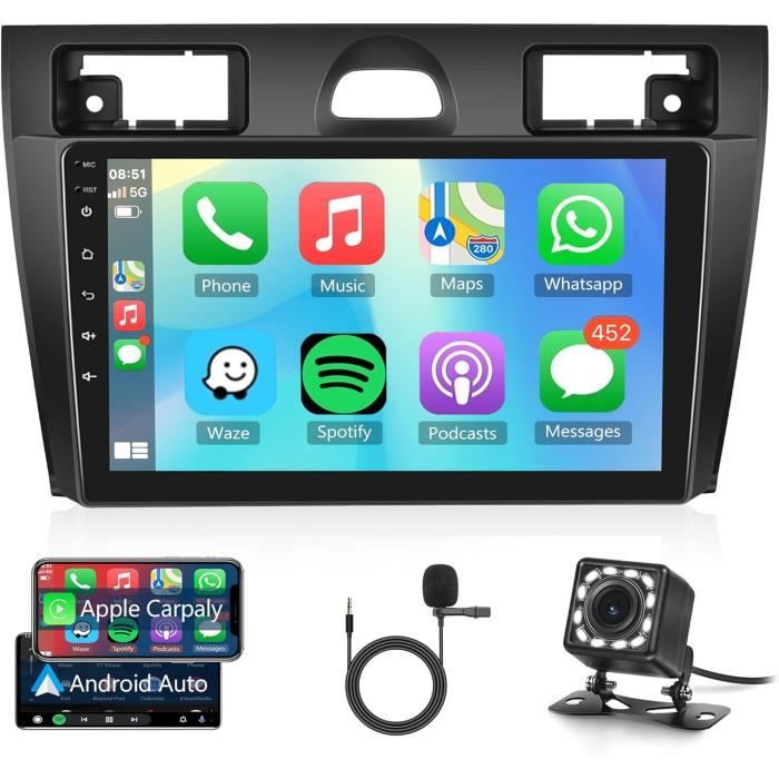 2G+32G Sans Fil Carplay Android 11 Autoradio Pour Ford Fiesta Mk Vi Mk5 2002-2008 Avec Android ...
