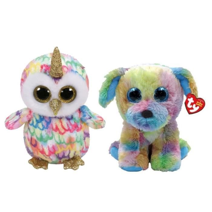 Ty - Peluches - Beanie Boo's - Enchanted La Chouette & Max Chien ...