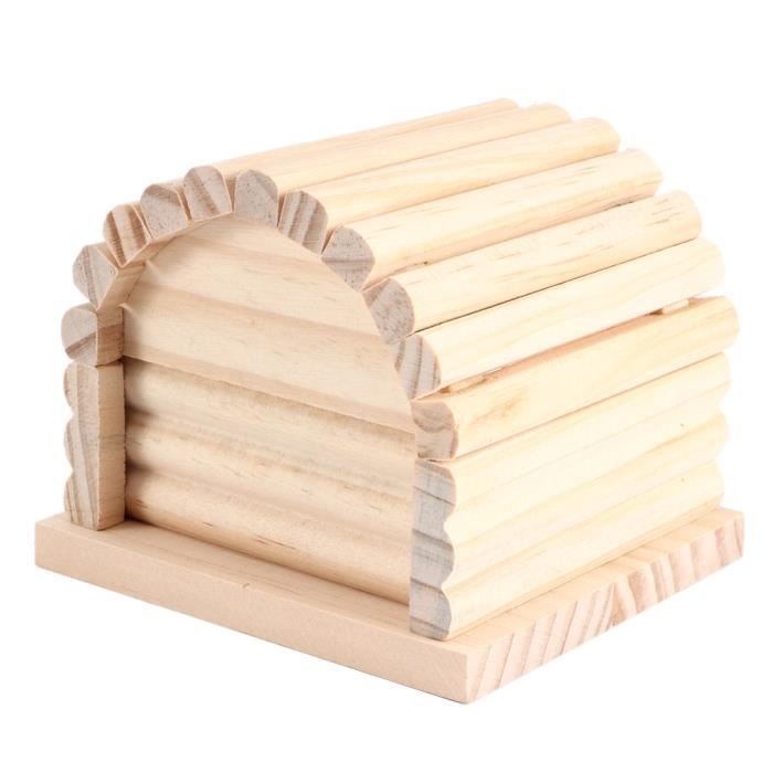 Maison en bois naturel à nettoyage facile avec maison de hamster en ...