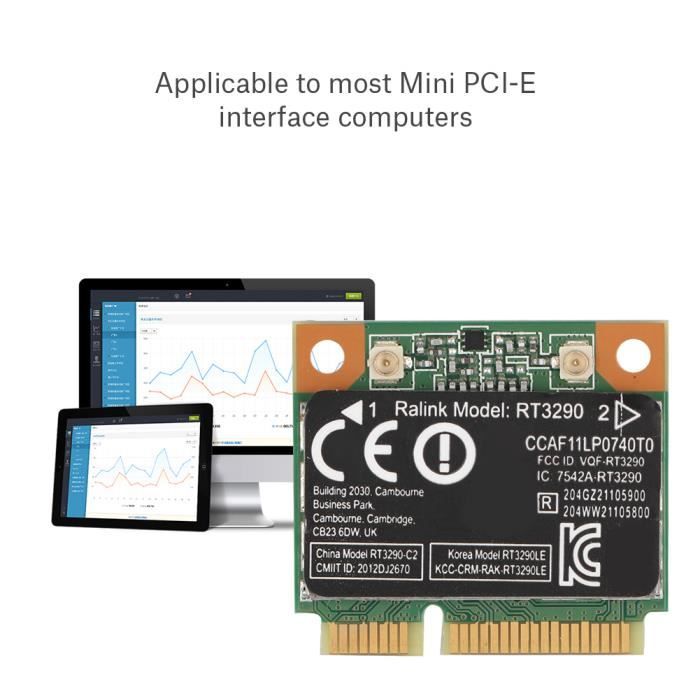 Carte réseau - Bluetooth - Mini PCI-E - 150 Mbps - 2,4G - Matériau PCB ...