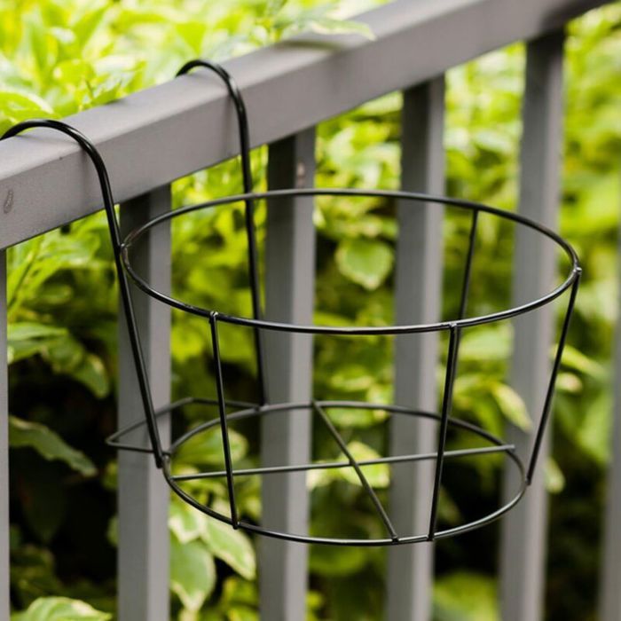 Support métal rond pour pot de fleurs, avec crochets, pour balustrade ...