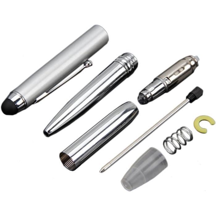 Lot de 2 stylos à bille 3 en 1 avec lampe torche LED - Multifonctionnel ...