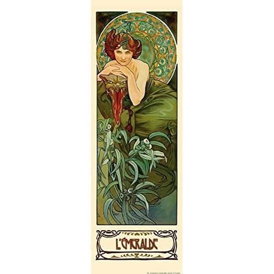 Alphonse Mucha Poster Les Pierres Précieuses, L'Émeraude 1900 Affiche ...