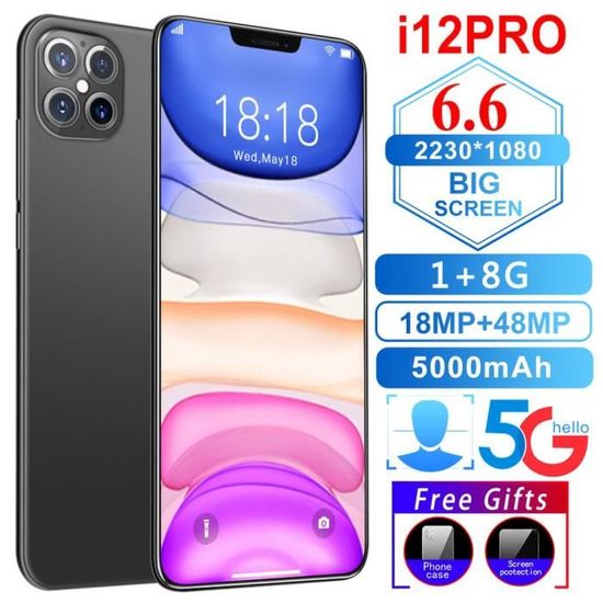 I12 Pro Smartphone Android 6,6 pouces Bangs Screen - Smartphone 1 + 8G ...