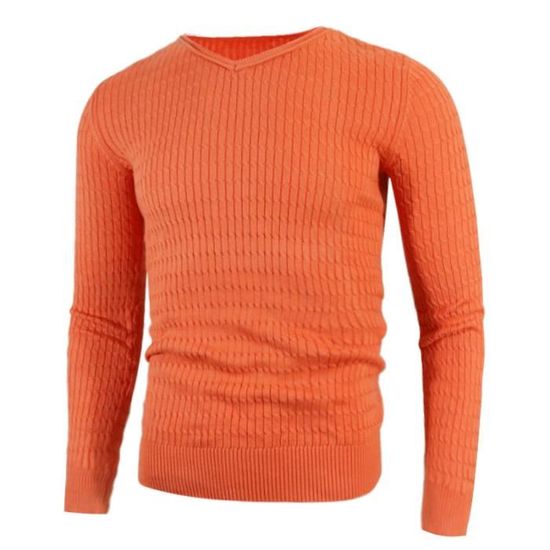 Pull en coton à col en v pour homme,vêtement tricoté,grande taille ...