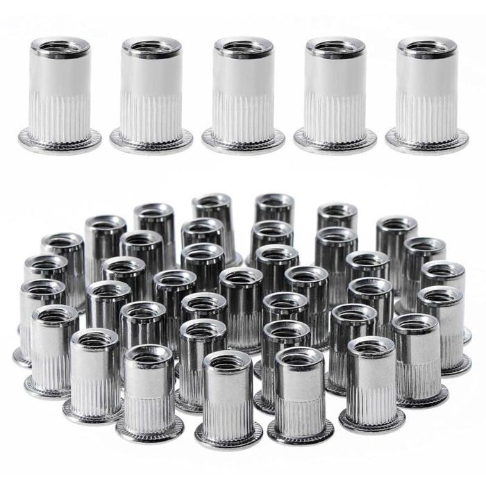 100 pices M6 crou rivet filet tte platecrous riveter fileter en acier inoxydableassortiment ...