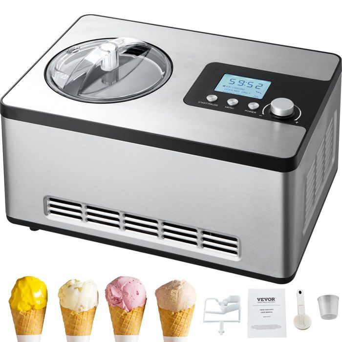 Machine à glace - Machine à crème glacée automatique 2Qt pour yogourt ...
