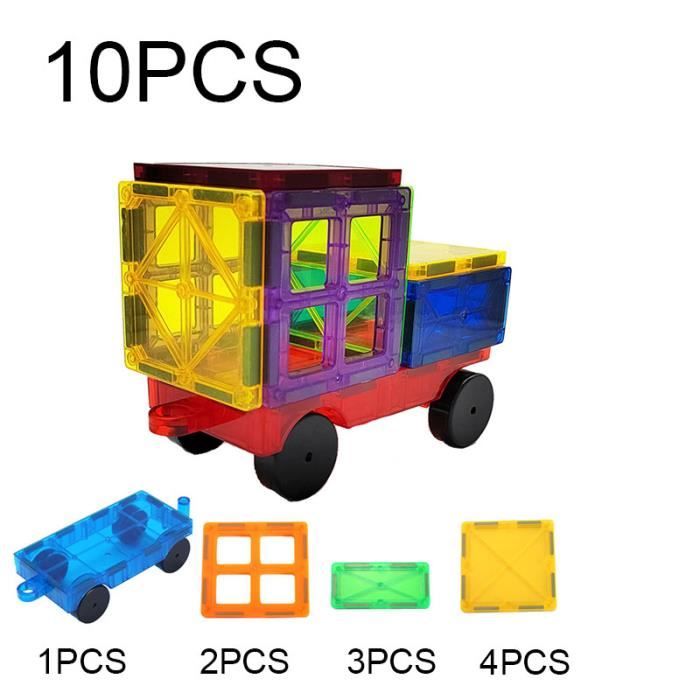 E-10PCS-Jouet de construction magnétique pour enfants, ensemble de ...