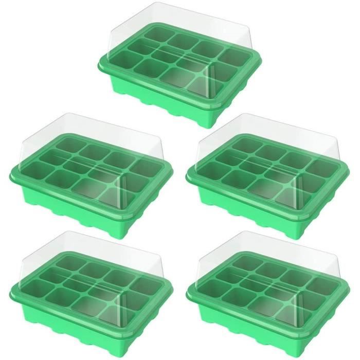 Lot de 5 Bac à Semis Mini Serre pour Semis Plateaux de Culture avec ...