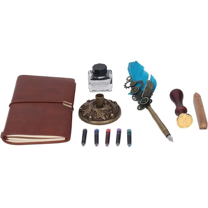 Stylo Plume Quill Pen Kit Métal Gravé Texturé Rétro Pour Cadeau D ...