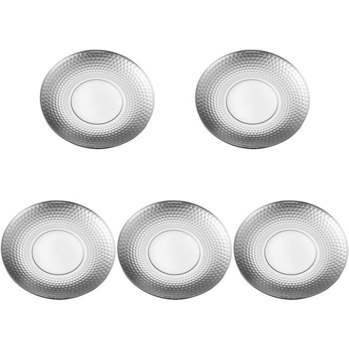 Ser De 5 Assiettes Inox Plats Diner Inox Assiette Plate Alimentaire ...