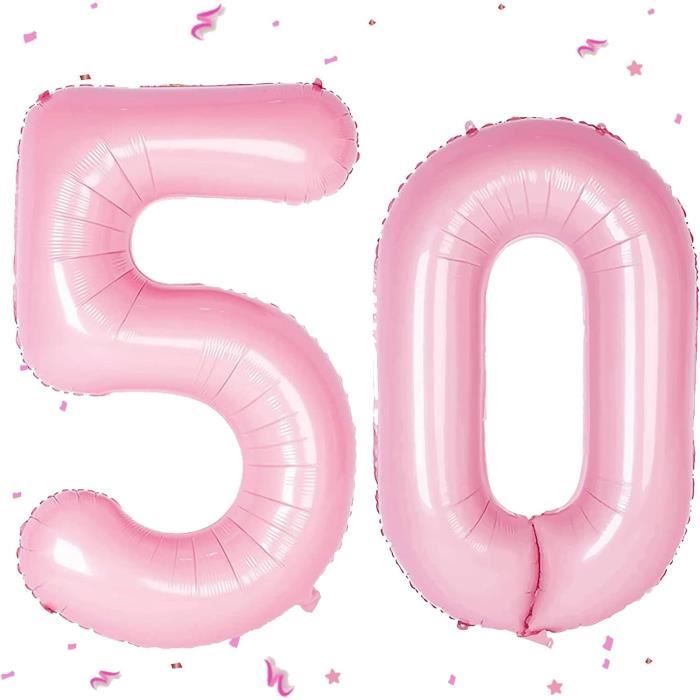 Ballon Chiffre Anniversaire 50 Ballons Numériques En Aluminium,100 Cm ...