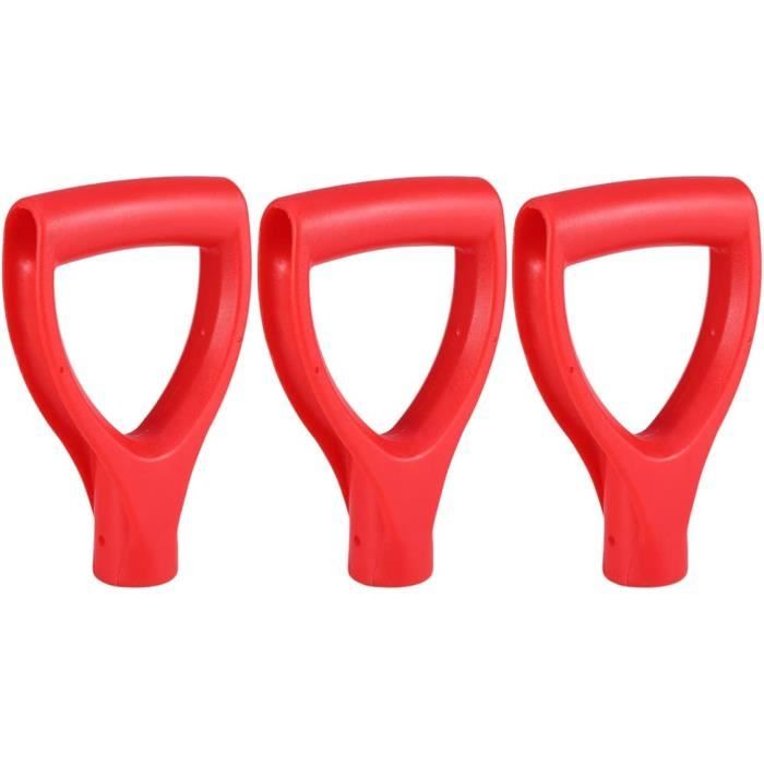 Lot de 3 fourches en D en plastique rouge avec poignée en D de rechange ...