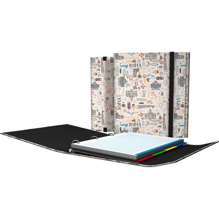 626. Classeur avec anneaux, A4, rabat et fermeture en caoutchouc, avec ...