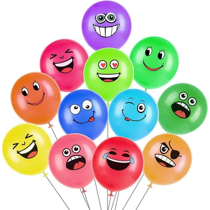 Émoticônes Ballons, 100 Pcs Ballons Emoticones Amusant, Ballons Smiley ...