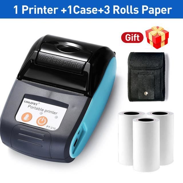 Imprimante thermique portable sans fil Bluetooth 58mm - Add 3 Rolls - Prise de l'UE[B ...