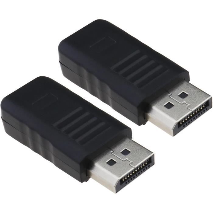 2Pcs Dp Mâle Vers Mini Dp Femelle Connecteur De Câble Vidéo Displayport ...