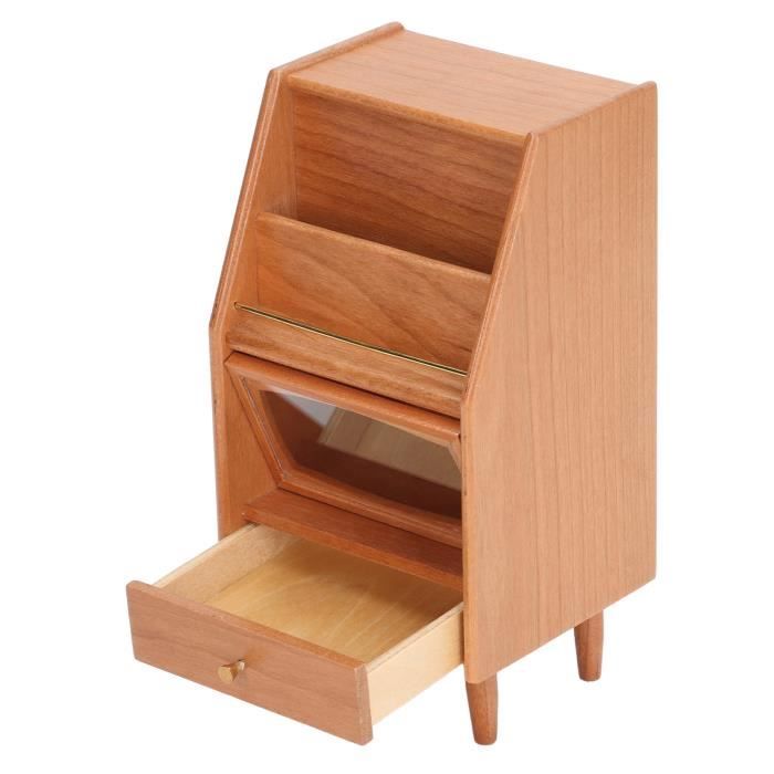 Keenso Bibliothèque de maison de poupée miniature Armoire de maison de poupée Miniature bois de ...