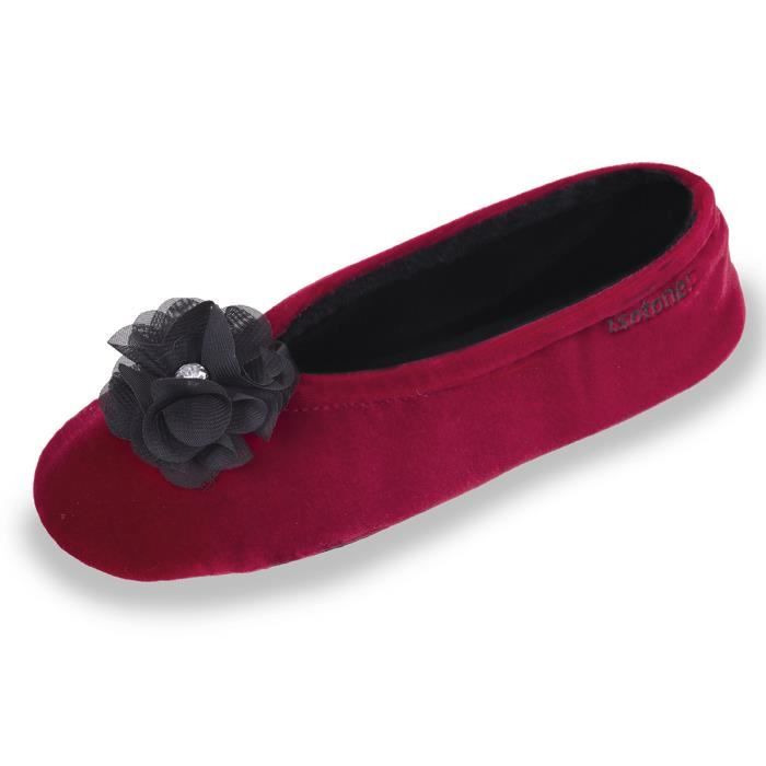 Chaussons ballerines femme Rouge Rouge - Cdiscount Chaussures