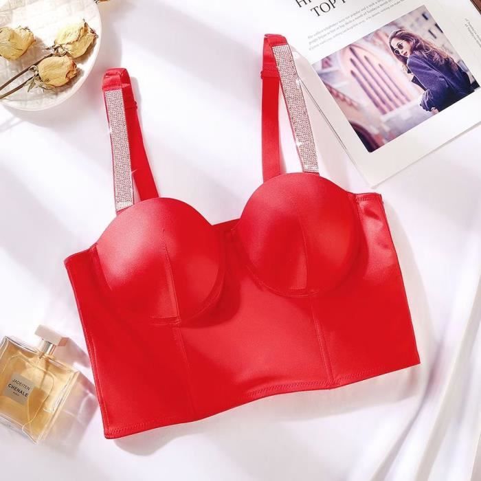 Bustier femme,Corset Vintage en dentelle,soutien gorge push up,Sexy ...
