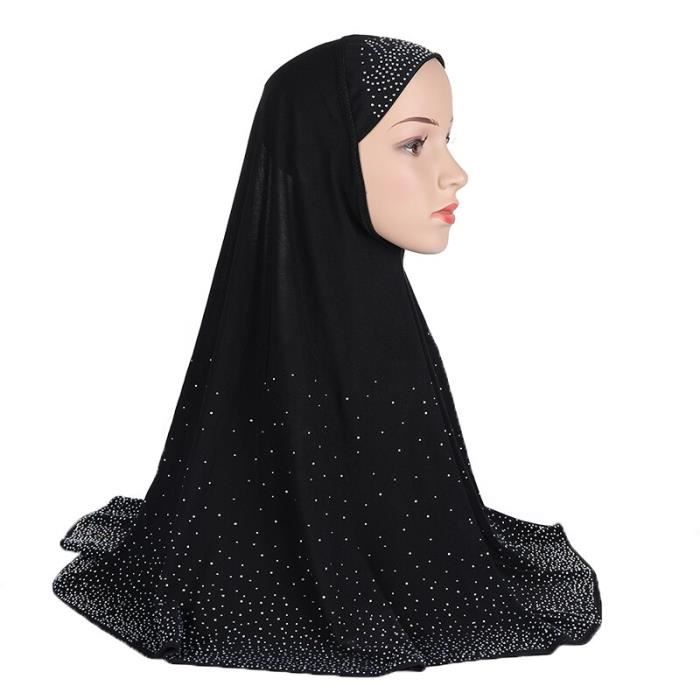 H112 adultes grande taille hijab musulman écharpe avec strass foulard ...
