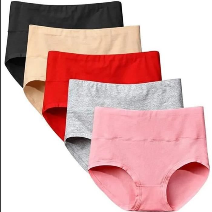 Culotte Femme Coton Stretch Slips Taille Haute Ventre Plat sous ...