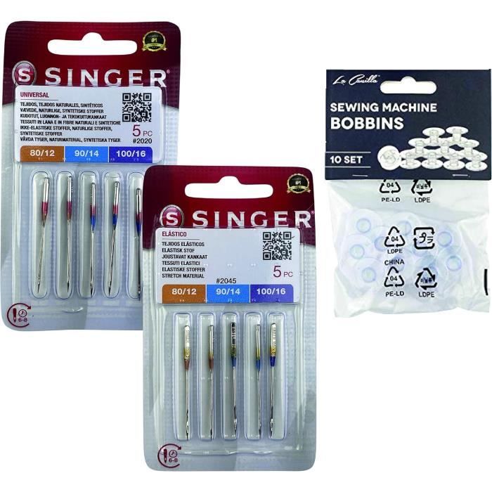 Singer Lot De 2 Paquets D'Aiguilles Universelle Pour Coudre Du Coton Et Des Tricots, Des ...