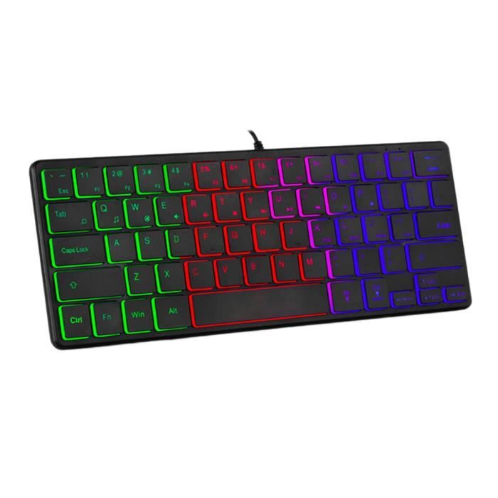 Mini Clavier de Jeu Compact à 64 Touches RéTro-éClairé Rvb Clavier LED ...