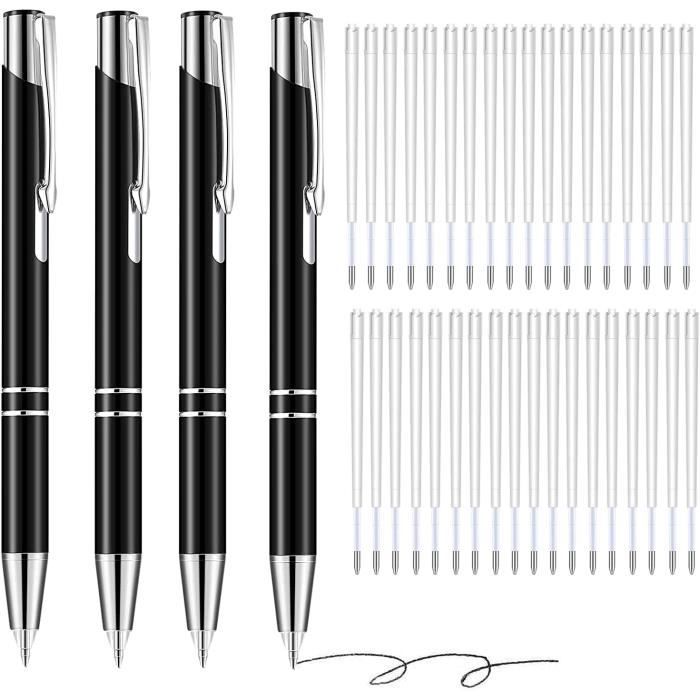 FANNAS Stylo Bille, Lot de 4 Stylo Noir avec 36 Recharge de Rechange (1 ...