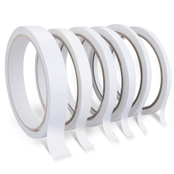 Lot de 6 rouleaux de ruban adhésif double face pour travaux manuels ...