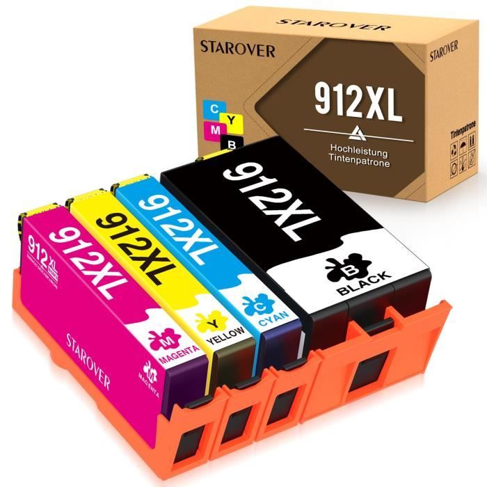 STAROVER 4 Cartouche d'encre Compatible avec HP 912XL pour HP OfficeJet ...
