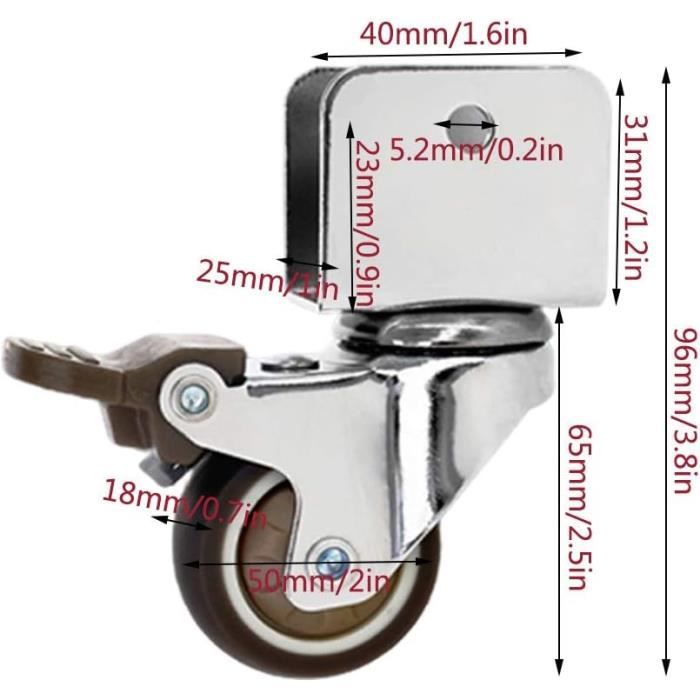Roulette De Meuble Pour Lit De Bébé,Roulette Pivotante En Caoutchouc De ...