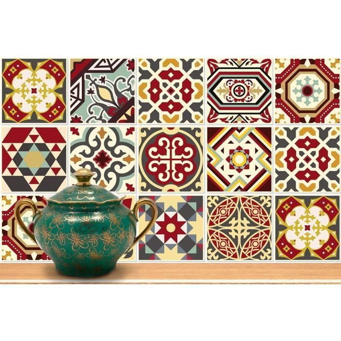 L'Autocollant Nisha 24 Pc Wall Tile Stickers Peel And Stick Dosseret ...