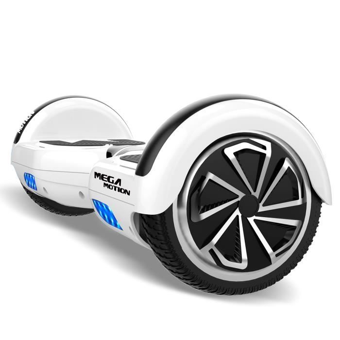 Mega Motion Hoverboard bluetooth 6.5 pouces Blanc, Gyropode overboard ...