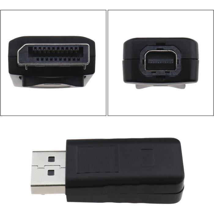 2Pcs Dp Mâle Vers Mini Dp Femelle Connecteur De Câble Vidéo Displayport ...